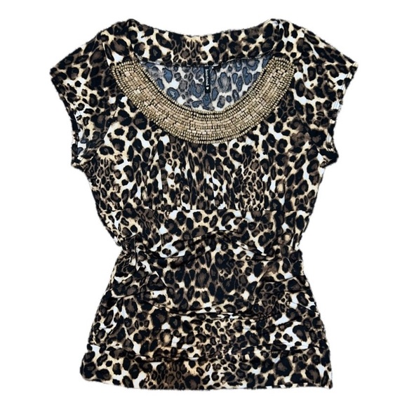 Heart Soul | Tops | Vintage Y2k 9s Animal Print Beaded Top | Poshmark